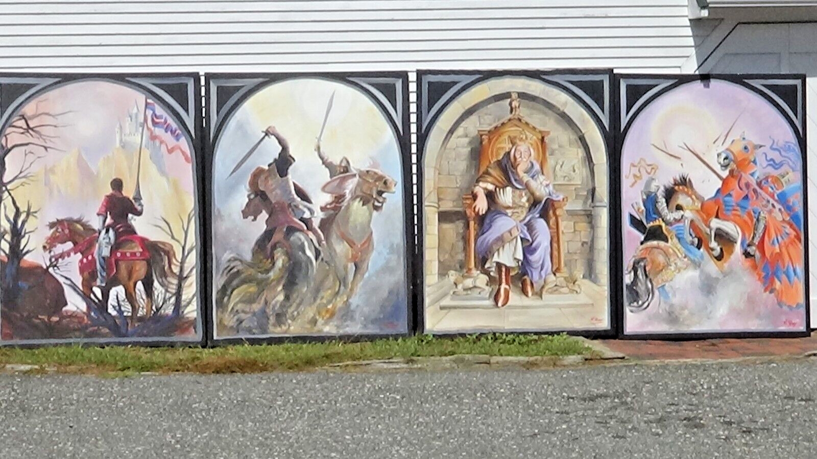 William Perry | Canvas Mural wall Art 50” X 67” Oil Renaissance Knights ...