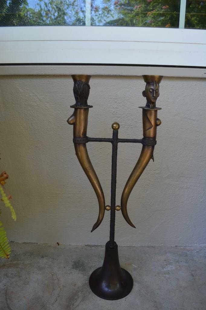 Paul Wunderlich | Candlestick Double Bronze Sculpture~Myth of Orpheus ...