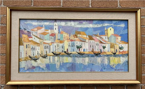 Gérard Calvet | Mid Century Gerard Calvet Original Oil Painting Framed ...