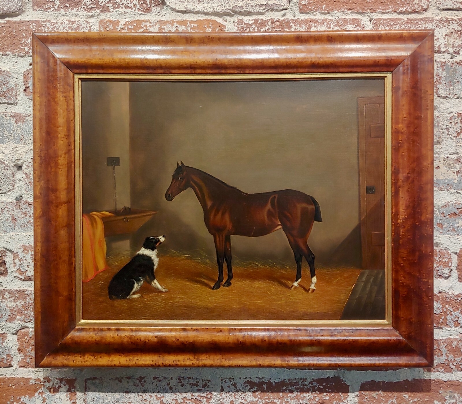 Edwin Loder | Bay Hunter Horse & English Shepherd dog in Stable (1885 ...