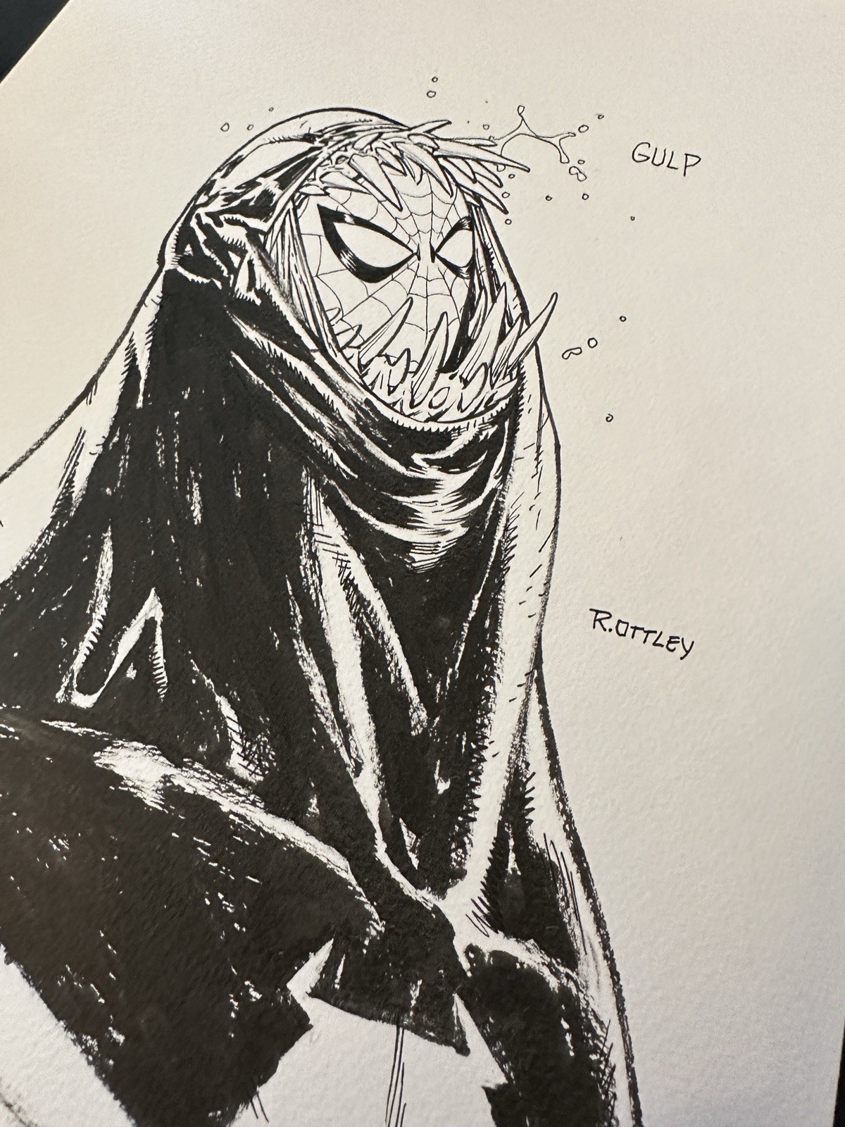 Ryan Ottley | Venom Spider-Man GULP Original Drawing Painting | MutualArt