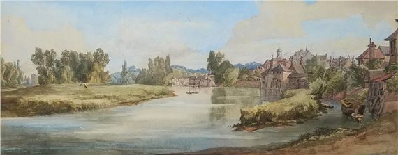 Edmund George Warren | Watercolor/Gouache Riverscape (1863) | MutualArt