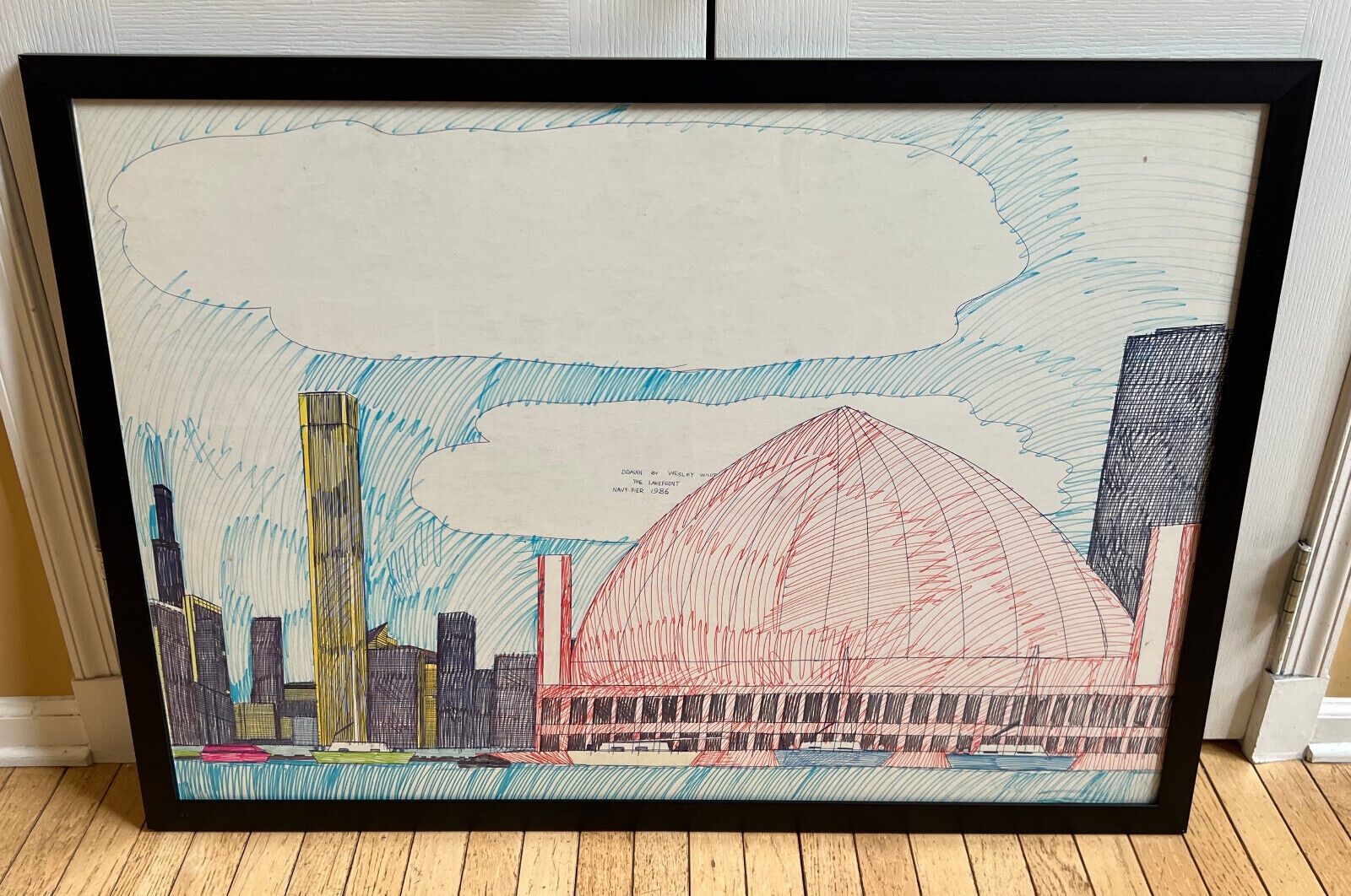 Wesley Willis | Wesley Willis Drawing Chicago, Ink and Marker Framed ...