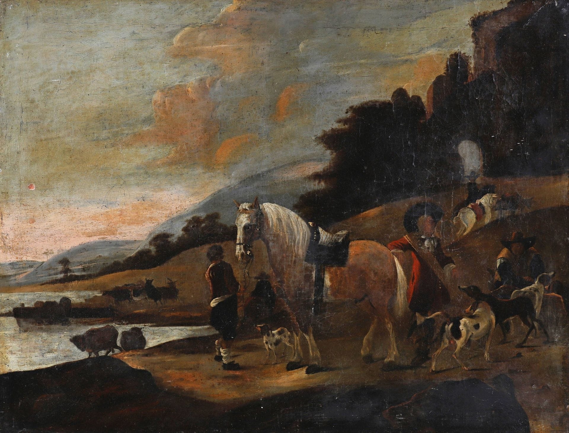 Aelbert Cuyp | Rest after hunting (19th Century) | MutualArt