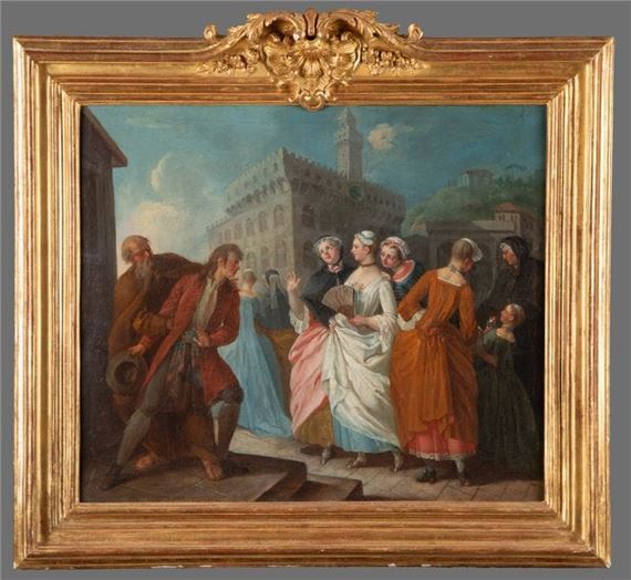 Giuseppe Zocchi | Chivalrous scene in front of the Palazzo Vecchio in ...