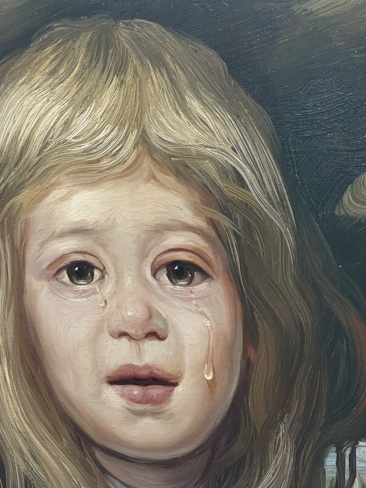 Vitto Rivetti | YOUNG GIRL WITH TEARS ORIGINAL OIL PAINTING (1970 ...