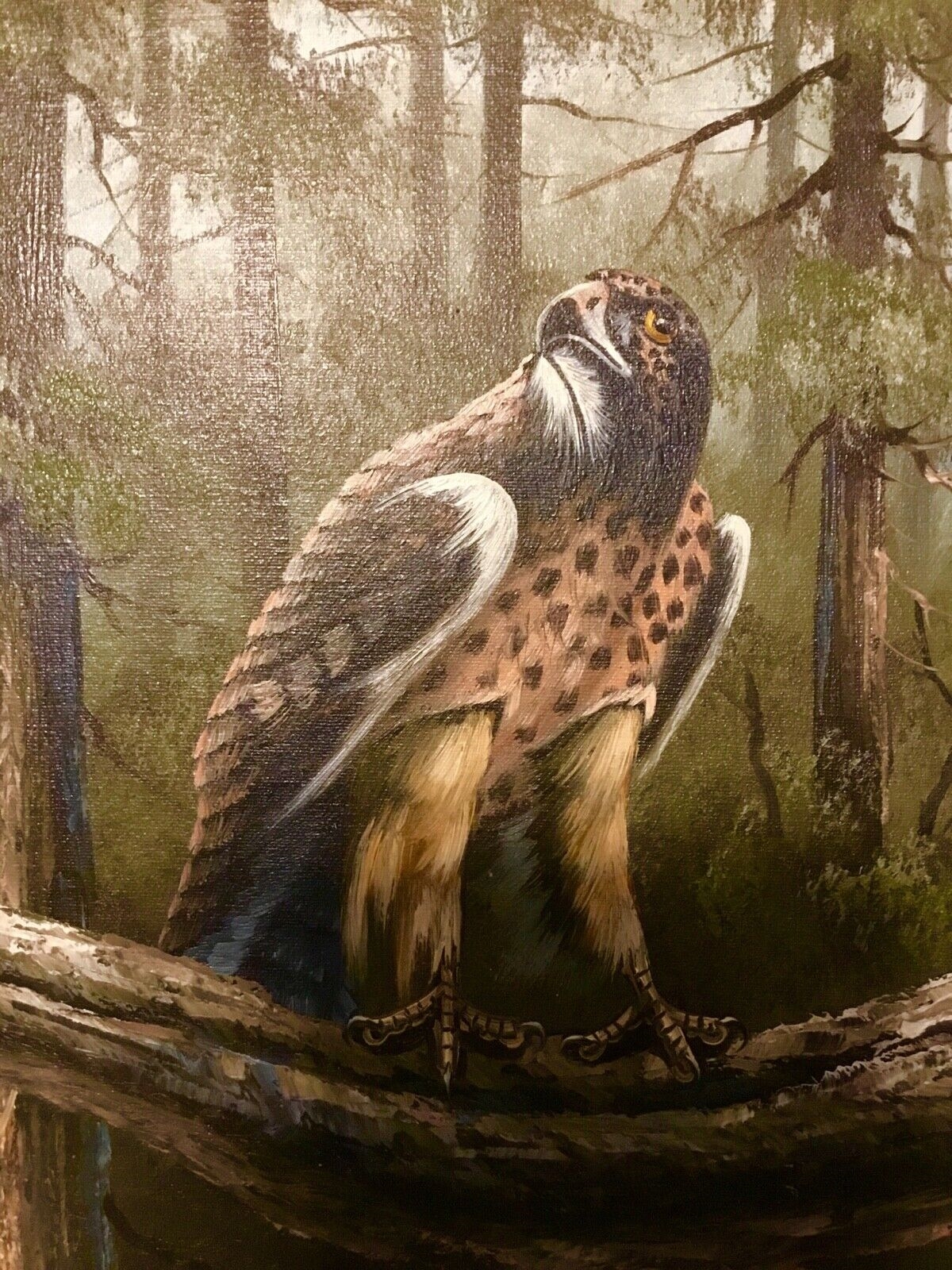 Arthur Armstrong | Vintage Art Signed Armstrong HAWK Oil On Canvas ...