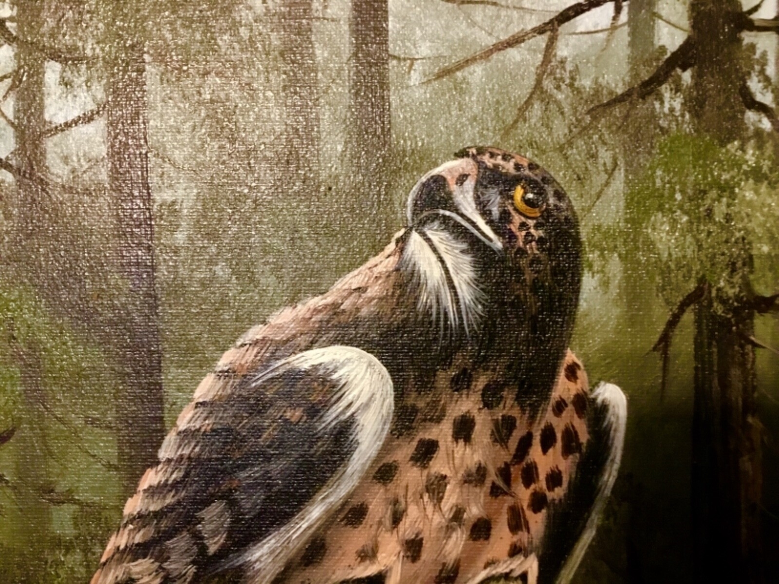 Arthur Armstrong | Vintage Art Signed Armstrong HAWK Oil On Canvas ...