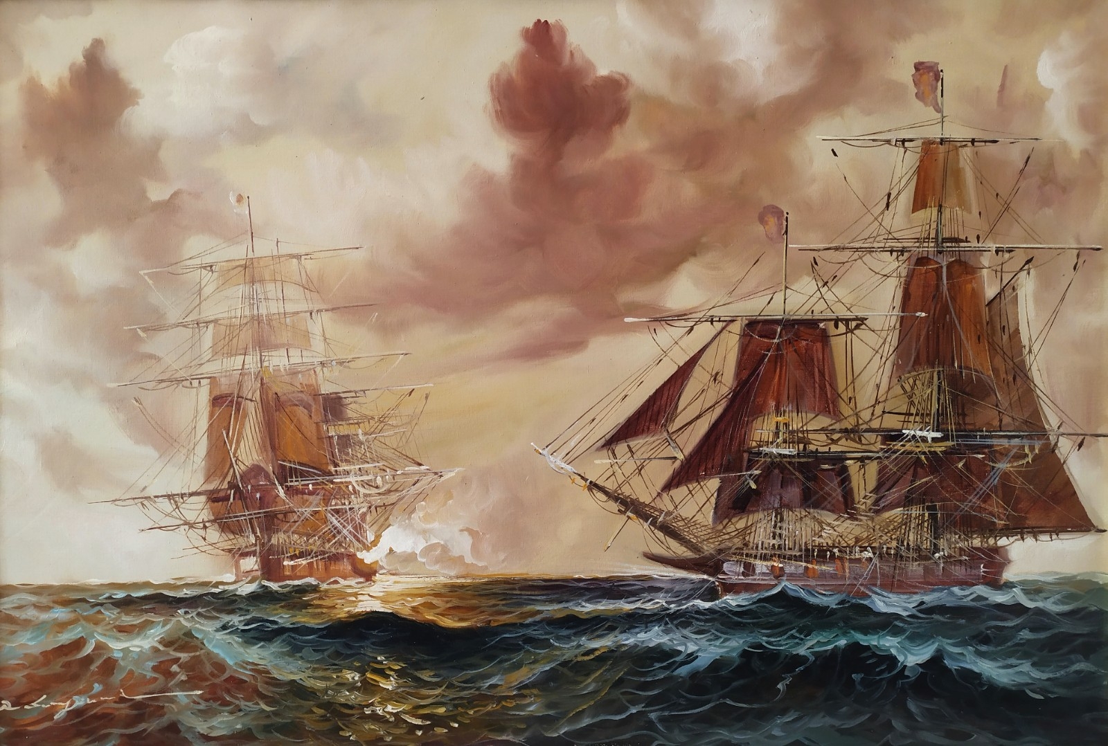 Renato Longanesi | Naval Battle Sailing Ships (1970s) | MutualArt