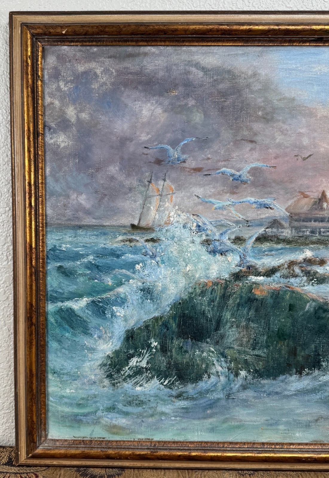 Walter Shirlaw | Antique WALTER SHIRLAW Oil Painting American Seascape ...