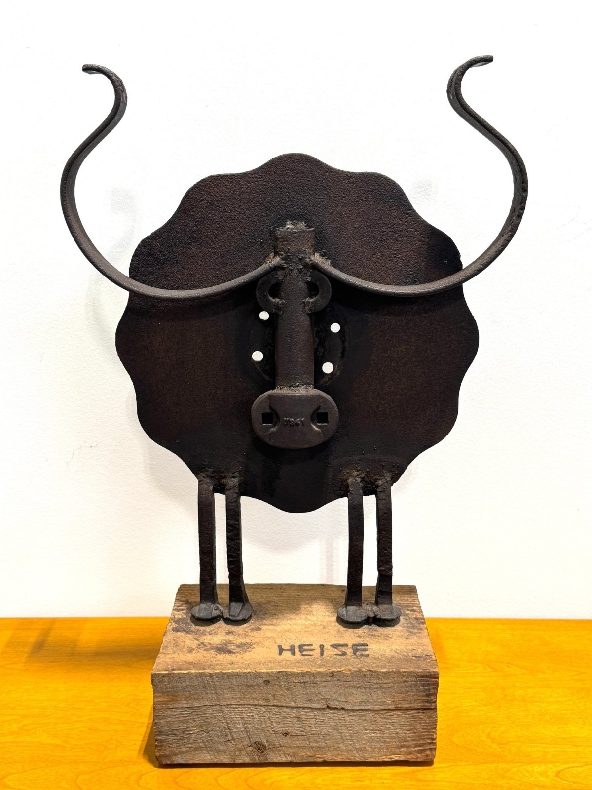 Bill Heise | Sculpture of Longhorn Cow in Welded Metal Found Pieces ...
