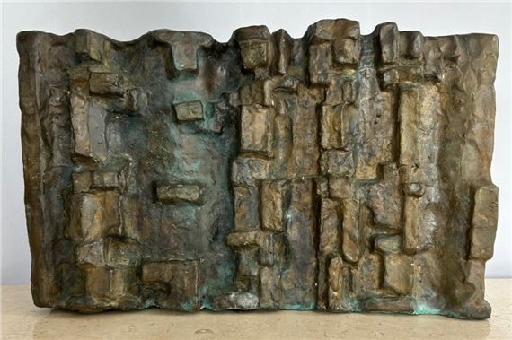 Frederick Weinberg | Brutalist Bas Relief Bronze Table/Wall Scultpure ...