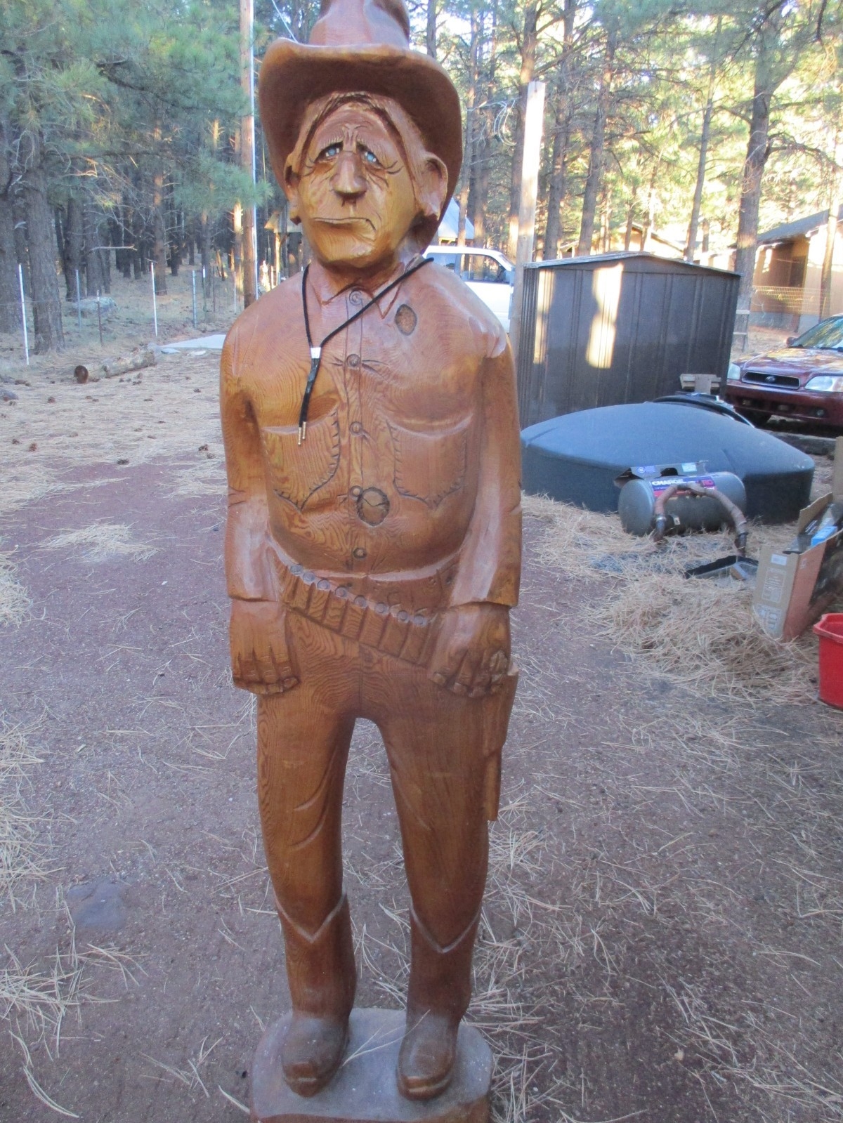 Ray Kowalski | Cowboy Sculpture Life Sized Chainsaw Carving (1993 ...