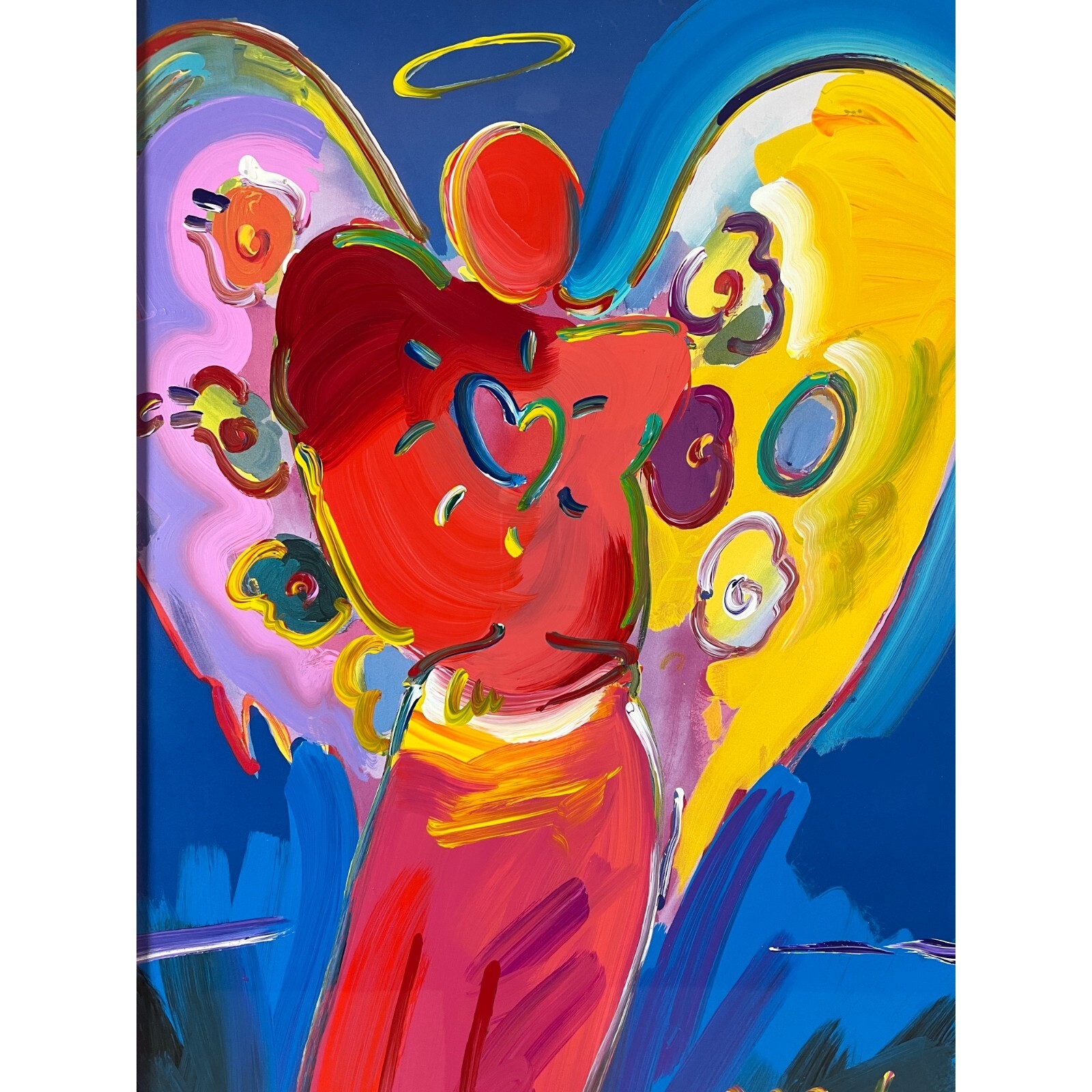 Peter Max | Red Angel with Heart (2017 - 2024) | MutualArt