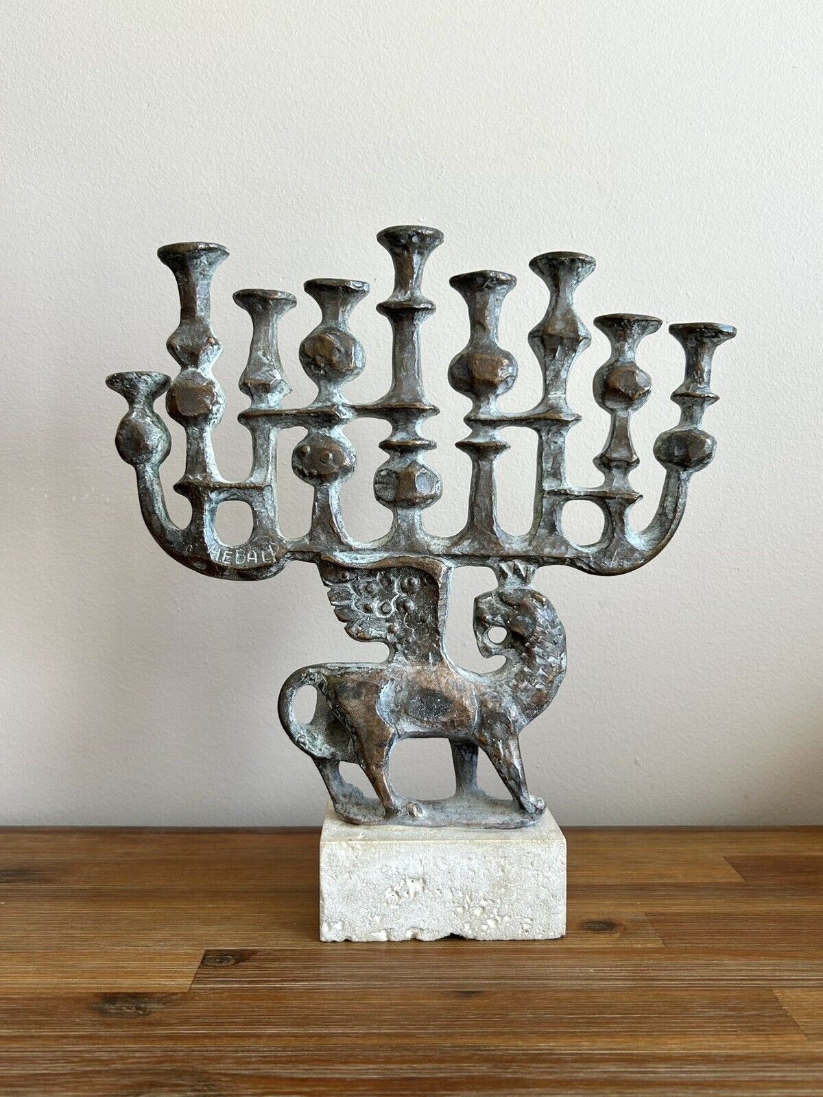 Milton Hebald | Bronze Menorah Lion Of Judah Sculpture (2003 - 2025 ...