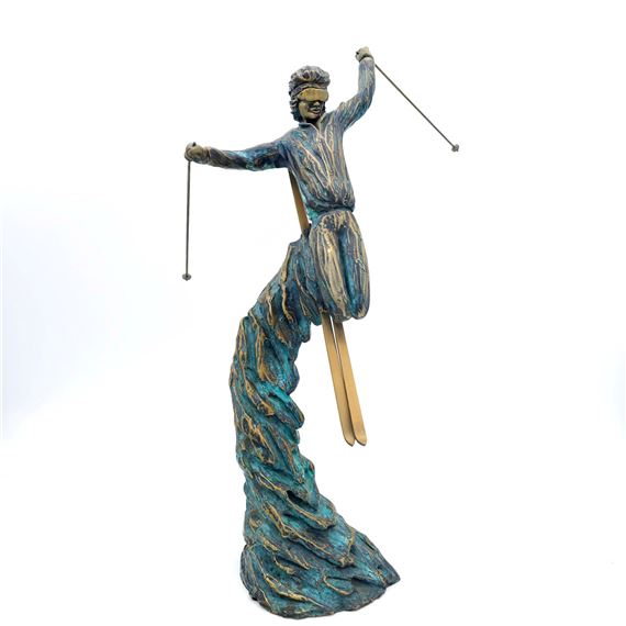 Tom Bennett | 1988 Tom Bennett 20 Prima Bronze Skiing Sculpture 22/150 ...