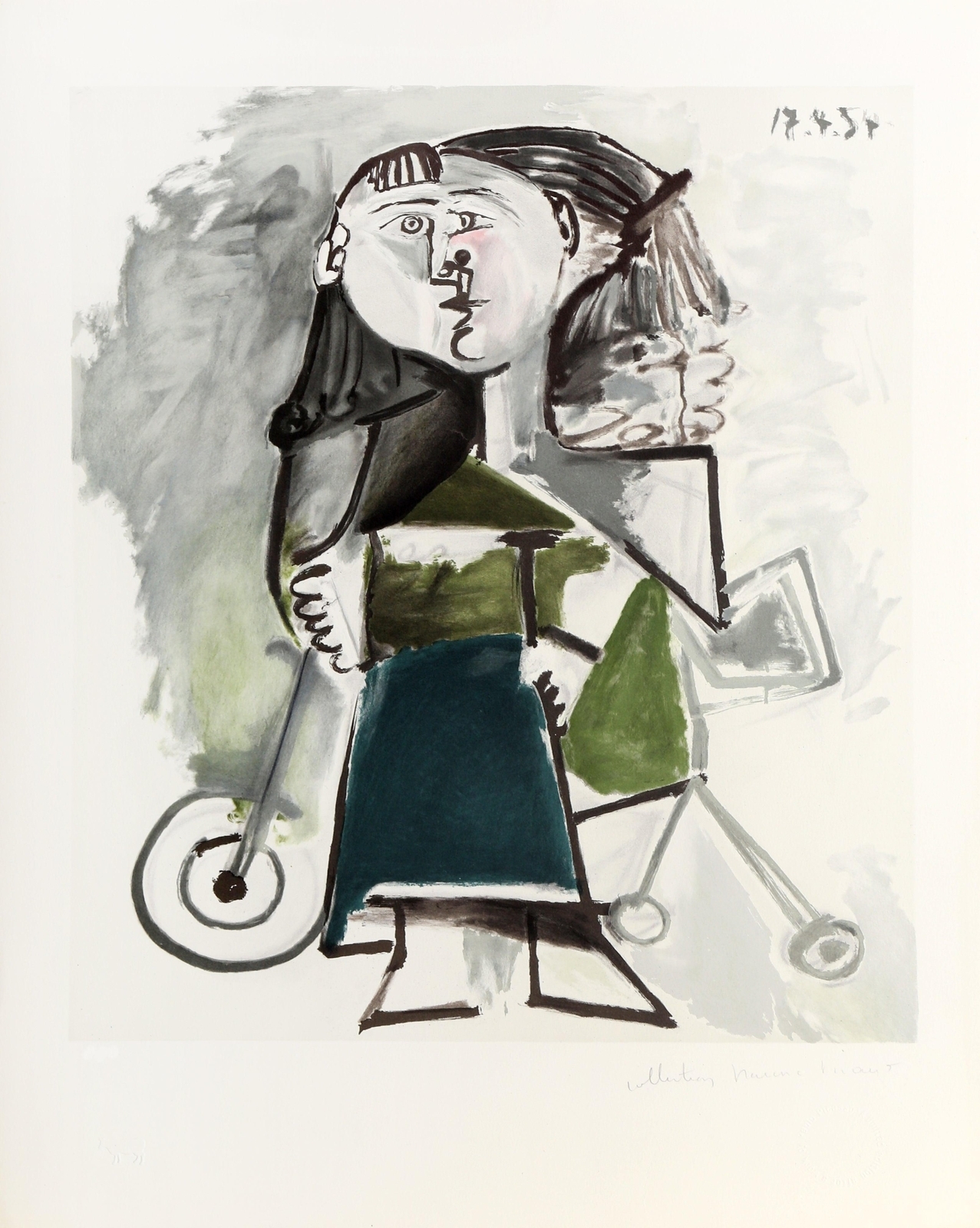 Pablo Picasso | Fillette au Tricycle (1954) | MutualArt