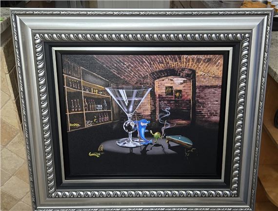 Michael Godard | Basement Pool Shark | MutualArt