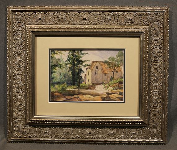 Thomas Moran | 19th - 20th Century American Landscape with a House Near ...