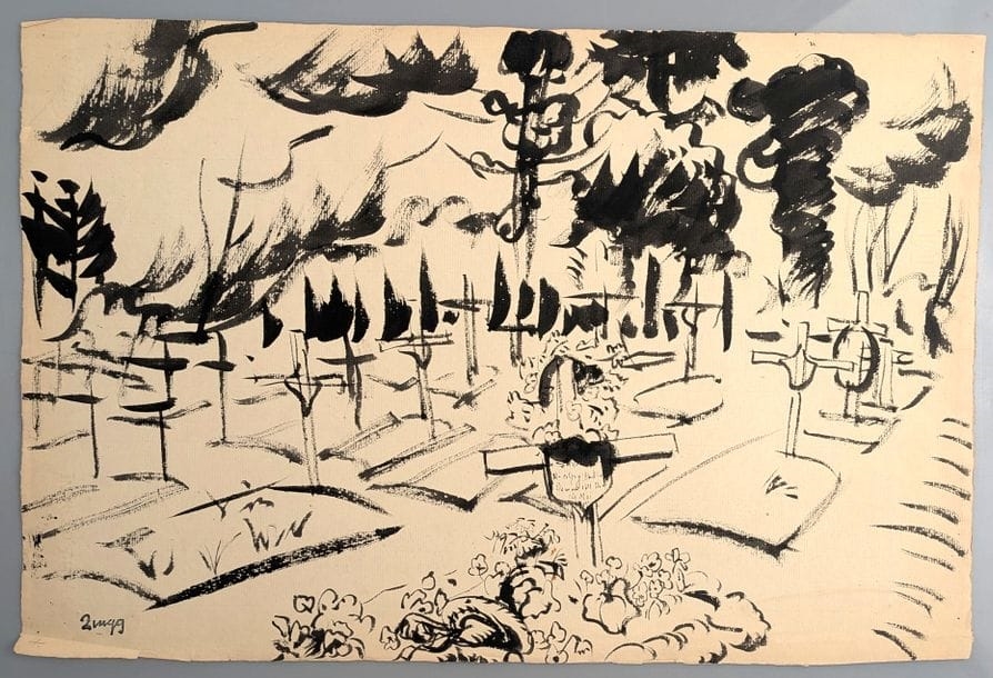 Jules Émile Zingg | Illustration of a Franc-Comtois cemetery | MutualArt
