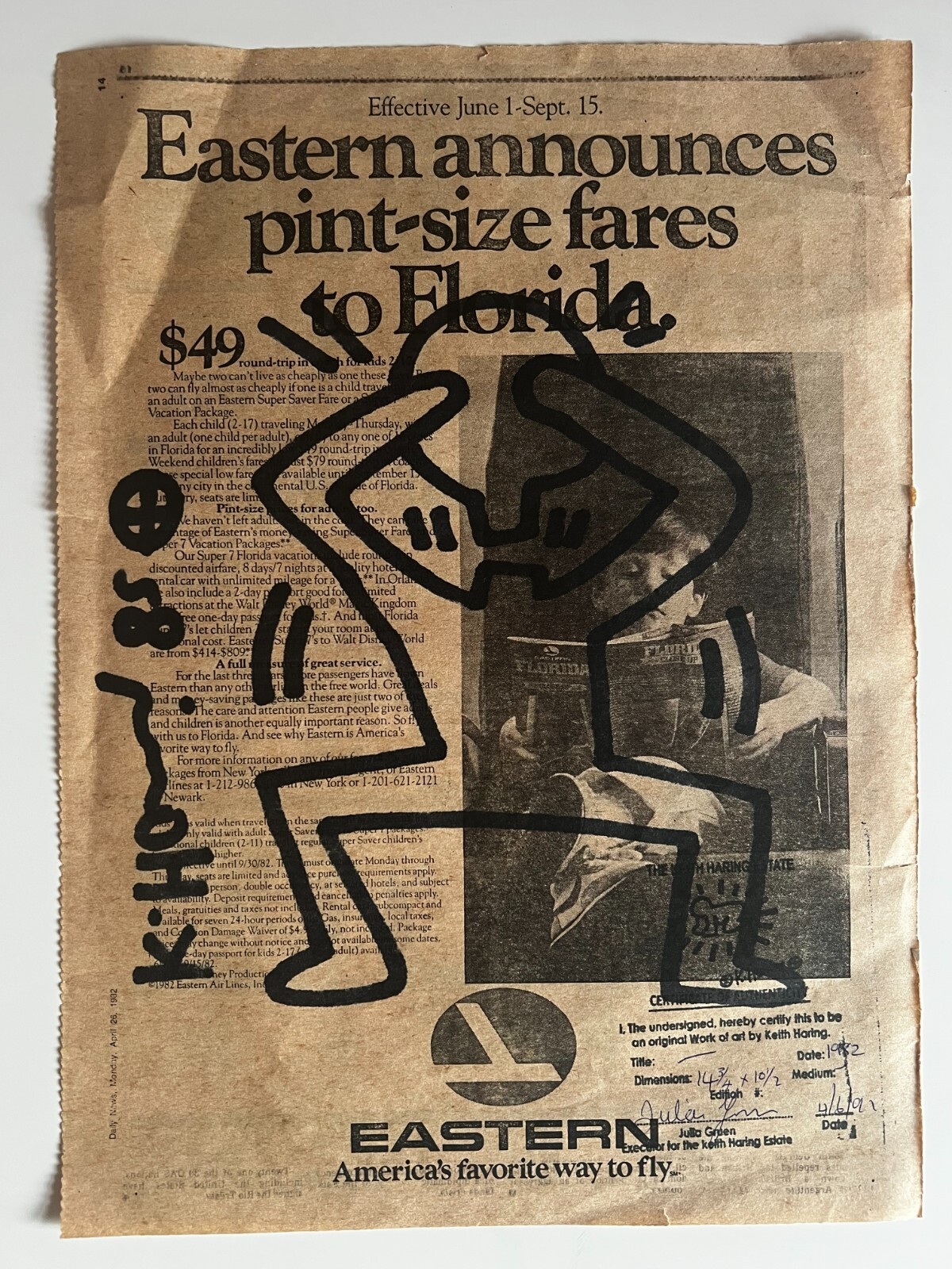 Bretz & Keith Haring | Keith Haring original drawing certified ...