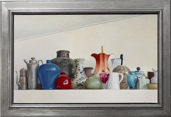Patricio Jimenez Espinosa | Still life with vessels on a shelf (2005 ...