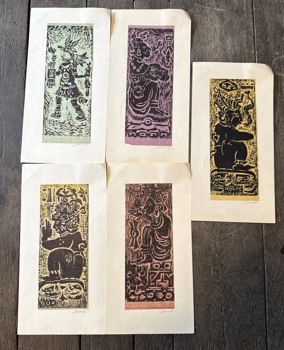 Jacob Heller | Vintage Lot Of 5 Rare Jacob Heller Wood Block Art Prints ...