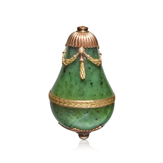Laurel | A Fabergé Gem-Set Two-Colour Gold-Mounted Nephrite Bell-Push ...