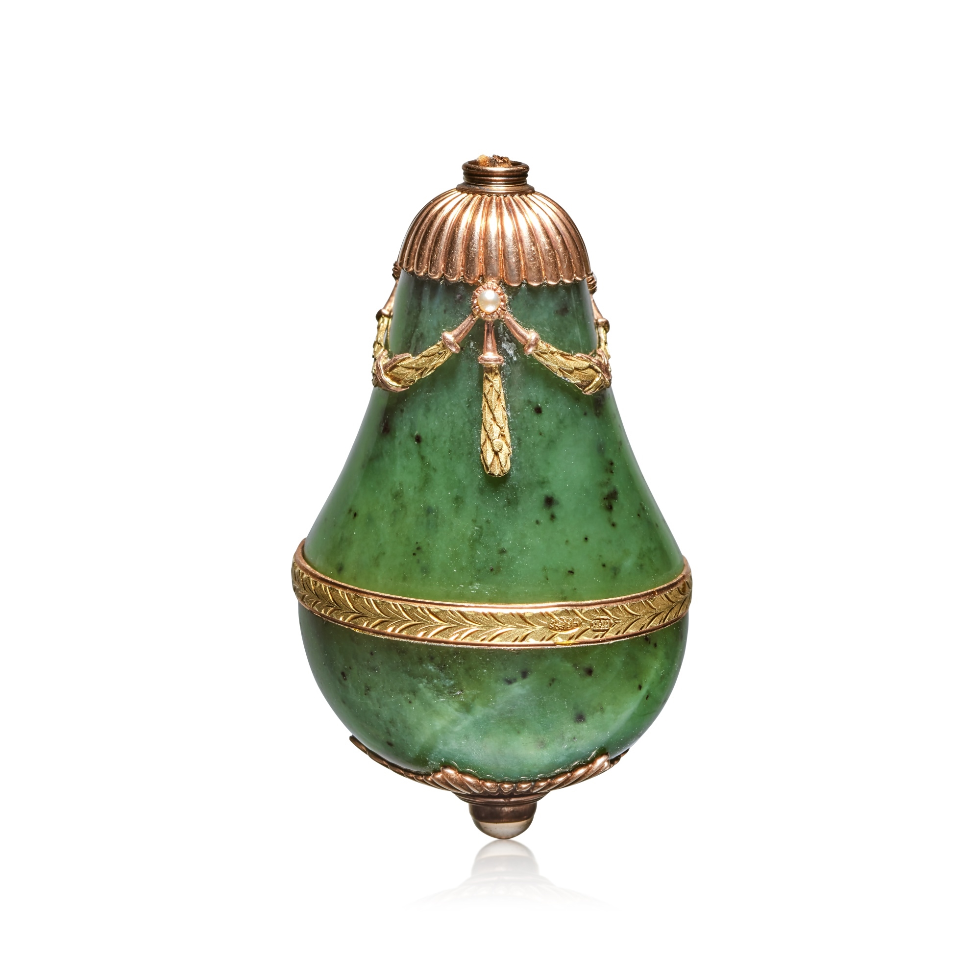 Laurel | A Fabergé Gem-Set Two-Colour Gold-Mounted Nephrite Bell-Push ...