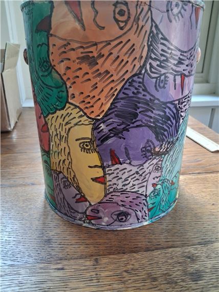 Howard Finster | Rev Howard Finster Folk Art Paint Can Bucket Original ...