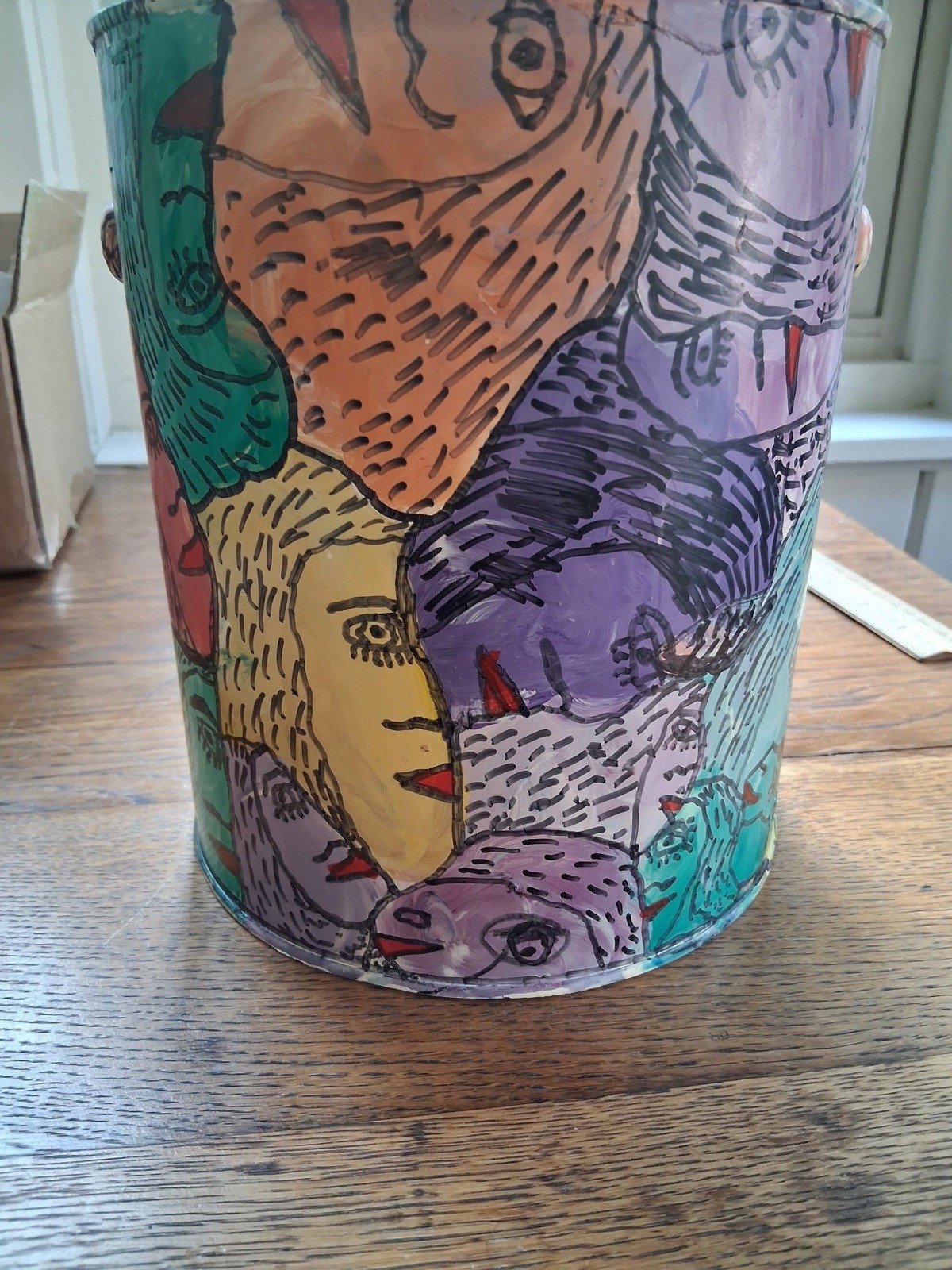 Howard Finster | Rev Howard Finster Folk Art Paint Can Bucket Original ...
