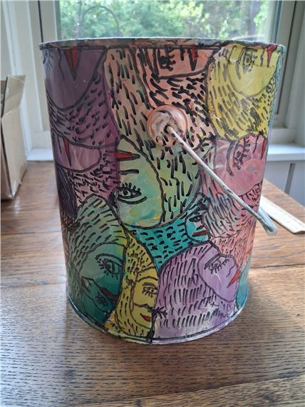 Howard Finster | Rev Howard Finster Folk Art Paint Can Bucket Original ...