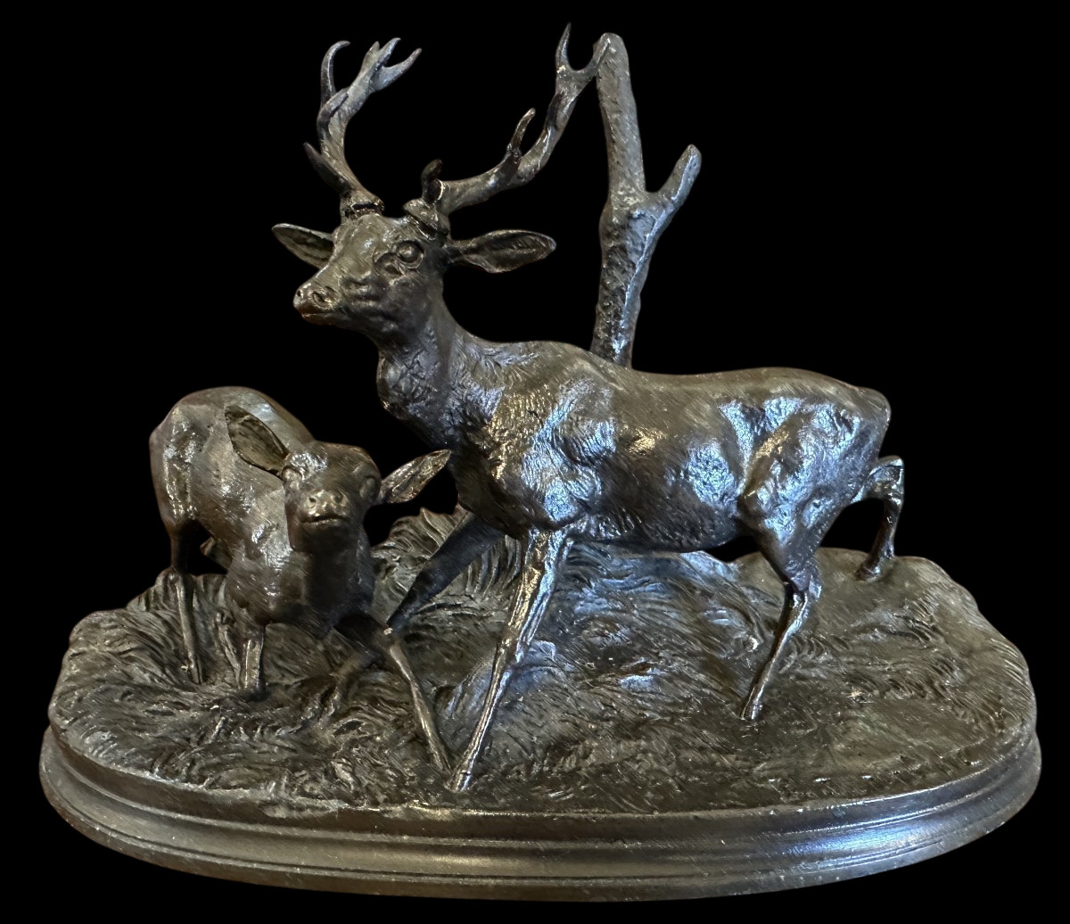 Pierre-Jules Mene | Antique French Patinated Bronze Sculpture Stag ...
