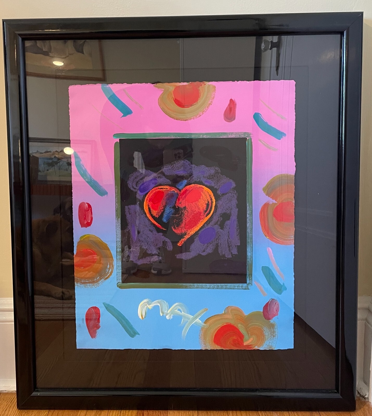 Peter Max | Mixed Media Framed Heart (1998) | MutualArt