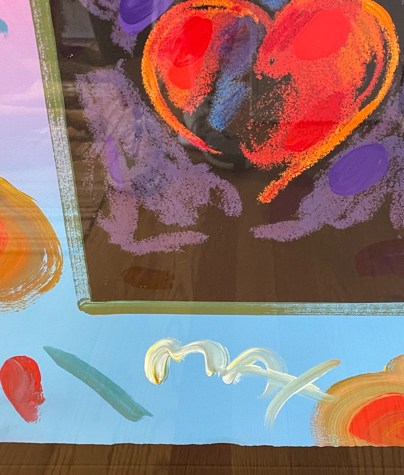 Peter Max | Mixed Media Framed Heart (1998) | MutualArt