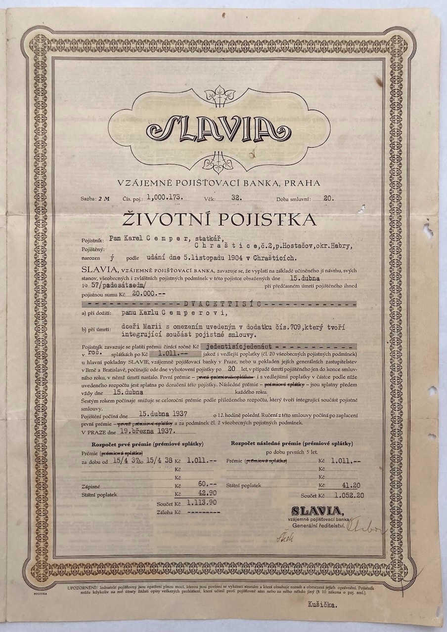 Alphonse Mucha | ALPHONSE MUCHA - SLAVIA - INSURANCE CERTIFICATE (1937 ...