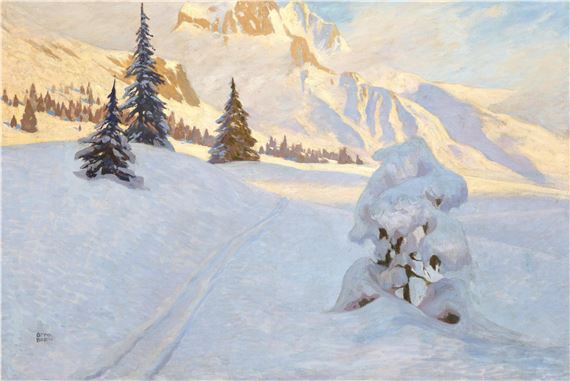 Otto Barth | Snow-covered winter landscape in the Schneeberg area ...