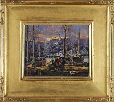 Donald Allen Mosher | Moonlight Harbor Scene | MutualArt