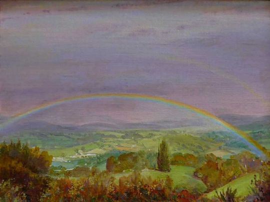 Philippa Jacobs | Low Rainbow over the Dee Valley (2024) | MutualArt