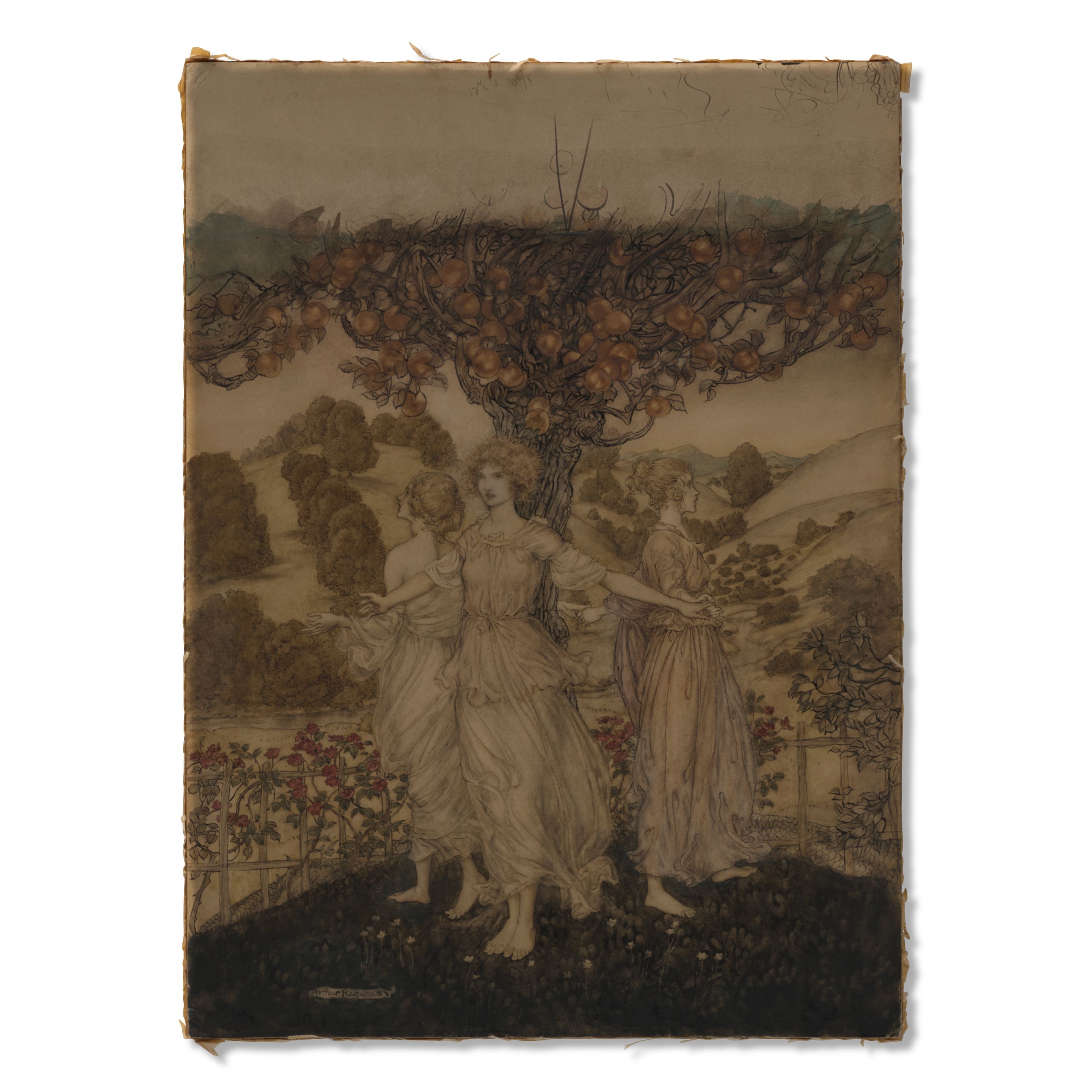 Arthur | Original watercolor, All amidst the Gardens fair; Of Hesperus ...