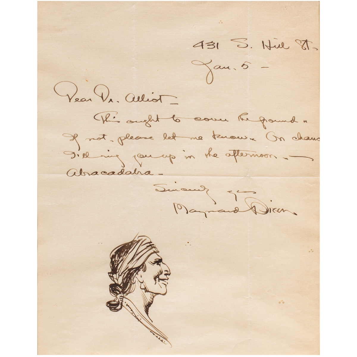 Maynard Dixon | Letter with Sketch | MutualArt