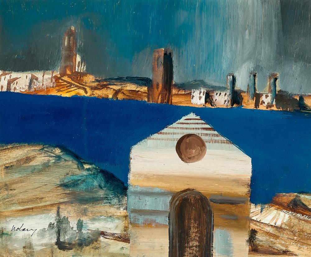 Sidney Nolan | Church with harbour background, c.1955 – 56 (1955 - 1956 ...