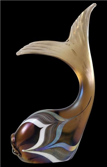 Stuart Abelman | Vintage STUART ABELMAN Art Glass Pulled Feather Design ...