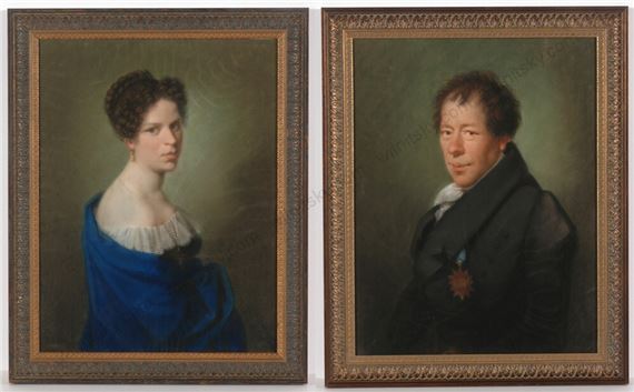 Johann Lorenz Kreul Portraits Of Husband And Wife 1810 1815 Mutualart