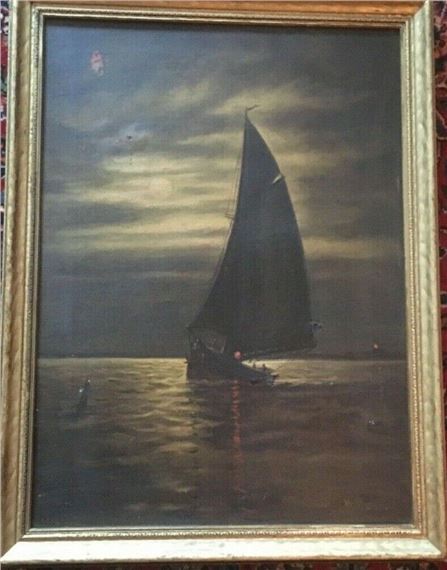Wesley E. Webber | Sail boat under the fool Moon (2012 - 2025) | MutualArt