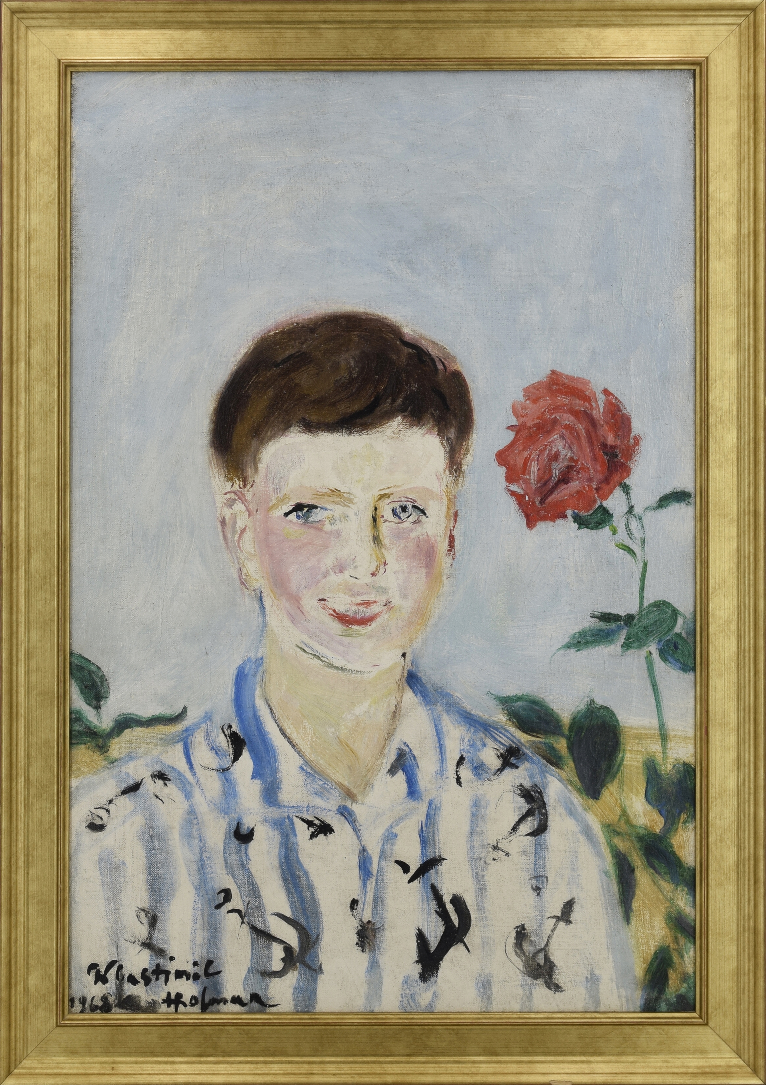 Vlastimil Hoffman | Portret chłopca (1968) | MutualArt