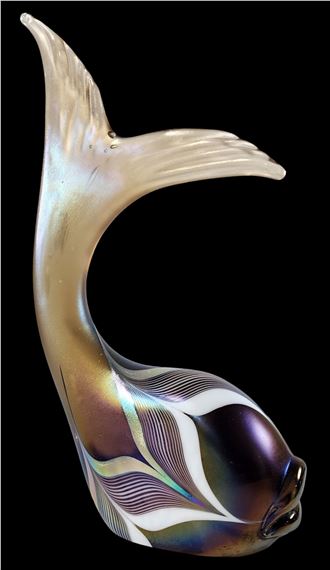 Stuart Abelman | Vintage STUART ABELMAN Art Glass Pulled Feather Design ...