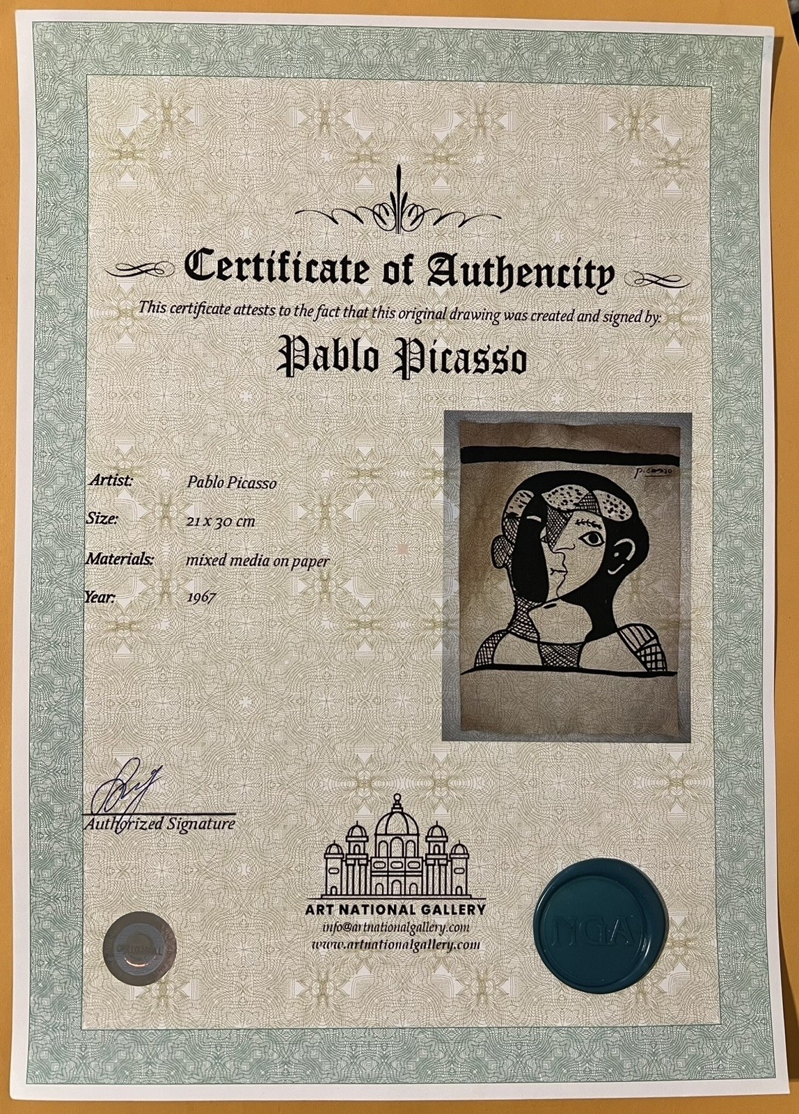 Pablo Picasso | Pablo Picasso Original Signed Painting with COA ...