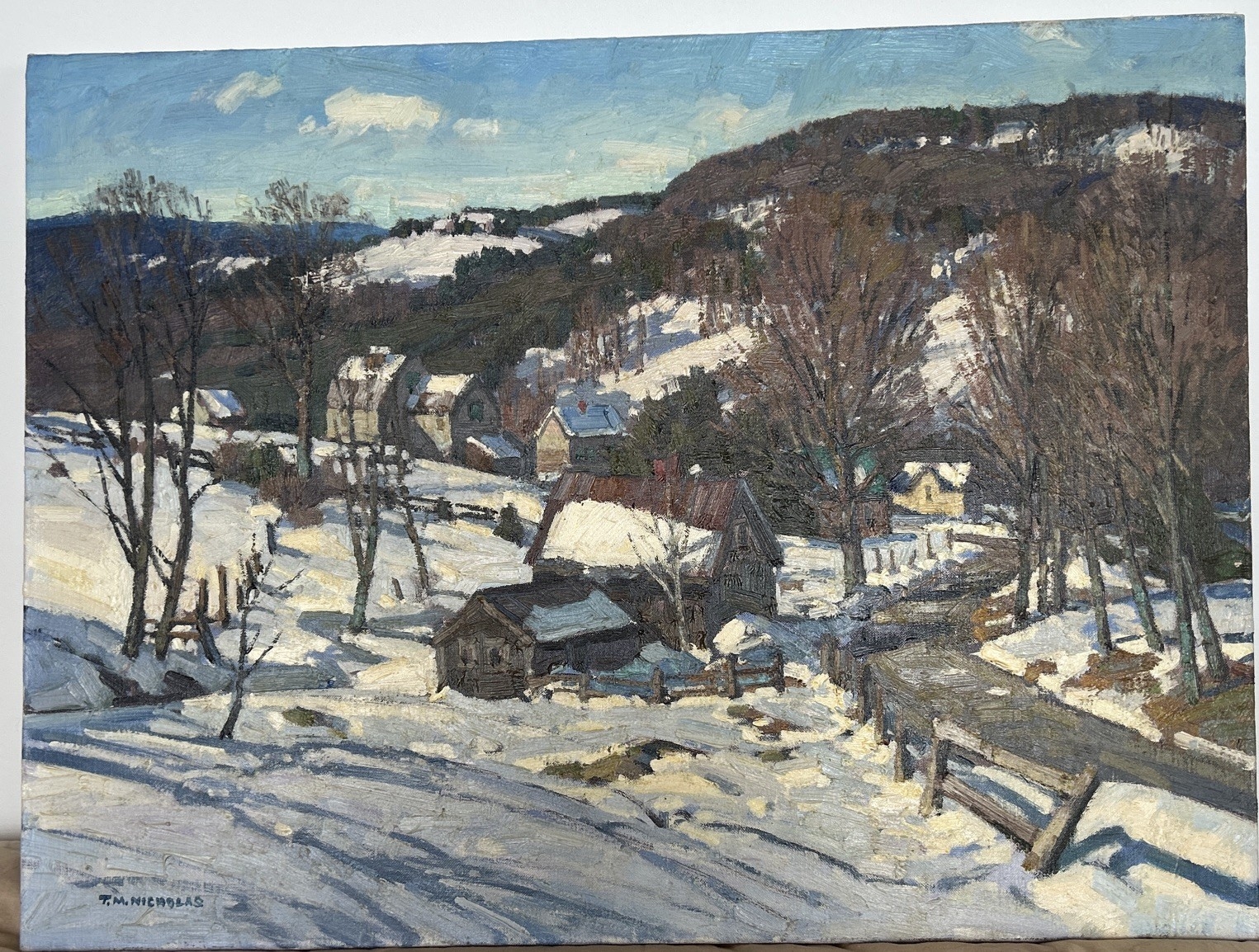Thomas Michael Nicholas | Early Original Oil Painting Rural Landscape ...