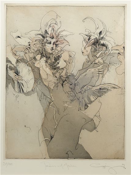 Jürgen Görg | Dancers and Masks Etching | MutualArt